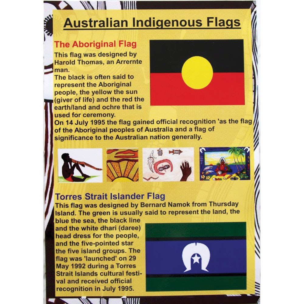 ZGKKA07-12 - Poster A3 - Australian Indigenous Flags - Kookaburra ...