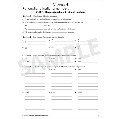 9781741255676 - Excel Revision & Exam Workbook Advanced Maths Year 10 ...