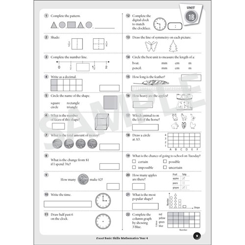 9781741256192 - Excel Basic Skills Mathematics Workbook Year 4 ...
