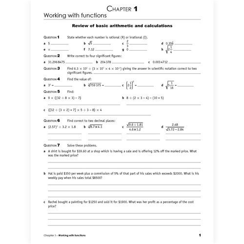 9781741256840 - Excel Revision & Exam Workbook Advanced Maths Year 11 ...