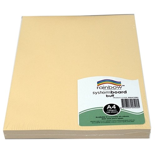 ZAPRSBA4150BU - Rainbow System Board 150gsm A4 Buff - Kookaburra ...