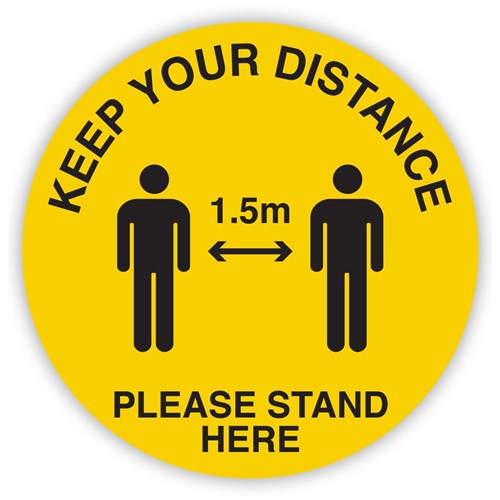 ZBA400143731 - Health & Safety Floor Sign PVC - Keep Your Distance 1.5m ...