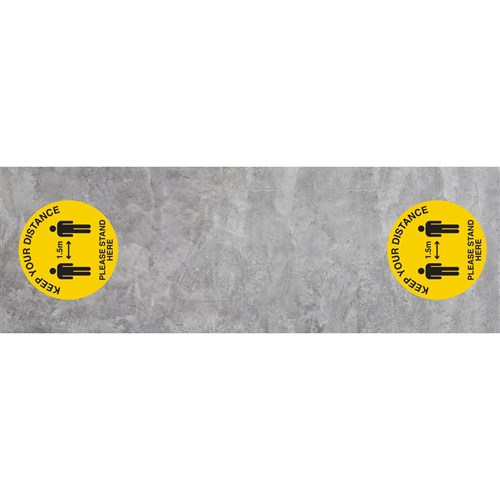 ZBA400143731 - Health & Safety Floor Sign PVC - Keep Your Distance 1.5m ...