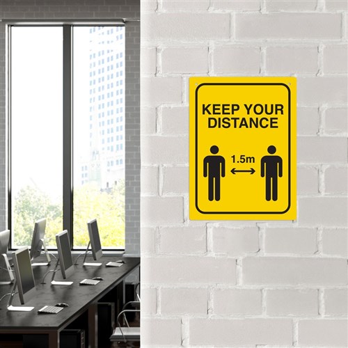 ZBA400143733 - Health & Safety Sign PP - Keep Your Distance 1.5m ...