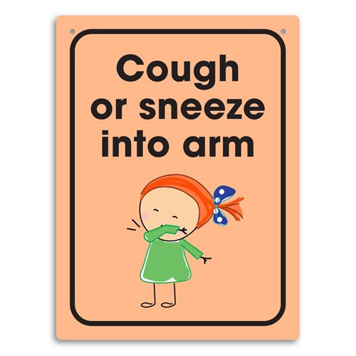 ZBA400144434 - Hygiene Wall Sign PP - Cough or sneeze into arm ...