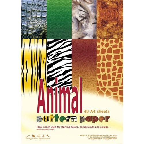 ZCRPA960 - Pattern Paper A4 - Animal - Kookaburra Educational Resources ...