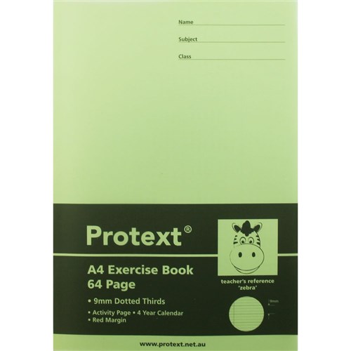 ZNPNB5065 - Protext Exercise Book A4 9mm Dotted Thirds + Margin 64pg ...