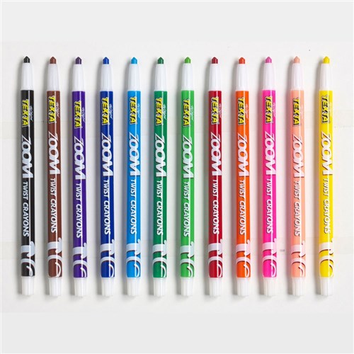 ZPE0379760 - Texta Zoom Twist Crayons Asst in Hard Case - Kookaburra ...