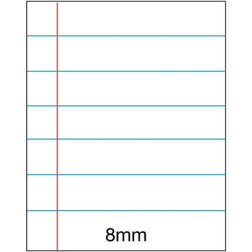 ZQU02560 - Exam Paper A4 8mm Ruled 1 Side + Red Margin 500 sheets ...