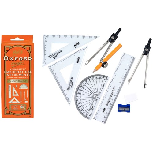 ZPE0351800 - Helix Oxford Maths Set 9 Piece in Tin - Kookaburra ...