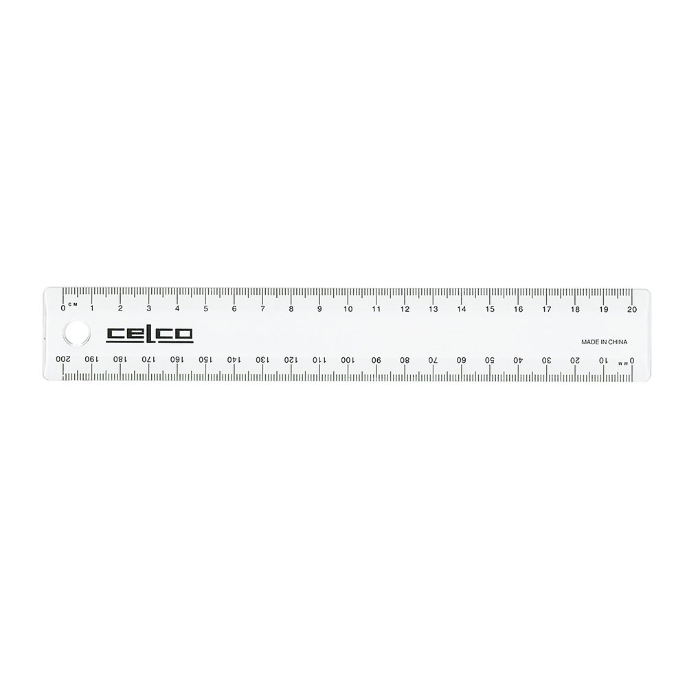 ZAC0730015 - Celco Plastic Ruler 20cm Clear - Kookaburra Educational ...