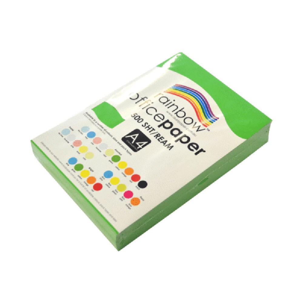 ZAPROPA4500GR - Rainbow Copy Paper A4 80gsm Green - Kookaburra ...