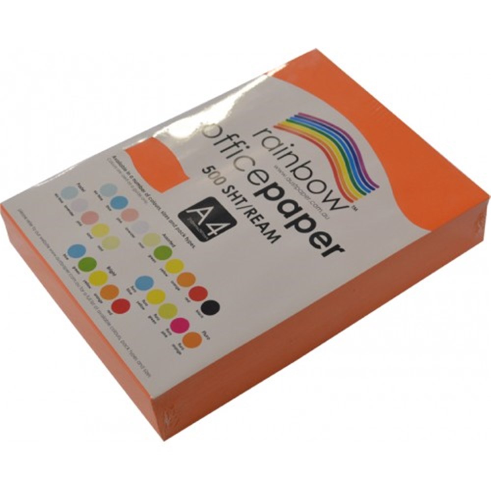 ZAPROPA4500OR - Rainbow Copy Paper A4 80gsm Orange - Kookaburra ...