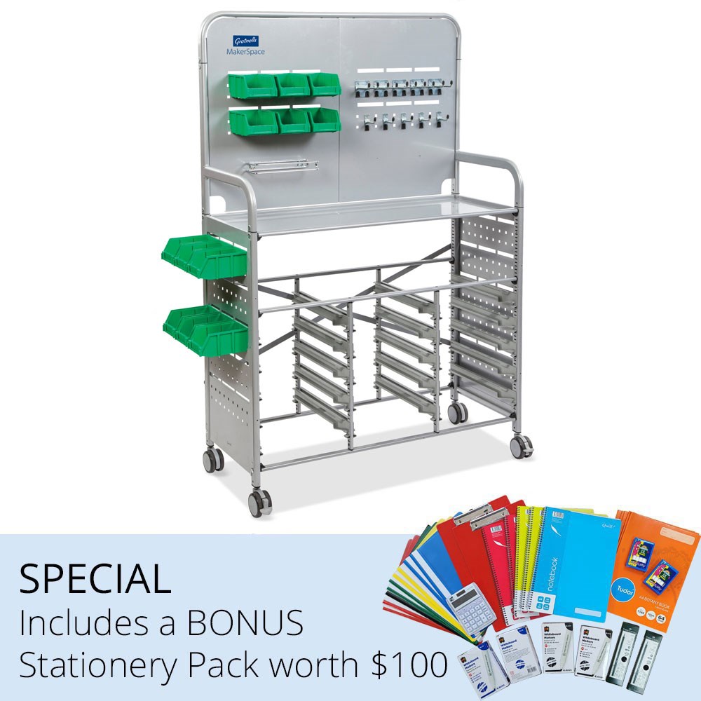 ZKITMCAR0144PK - Gratnells MakerSpace Cart with Stationery Pack - Kookaburra Educational ...